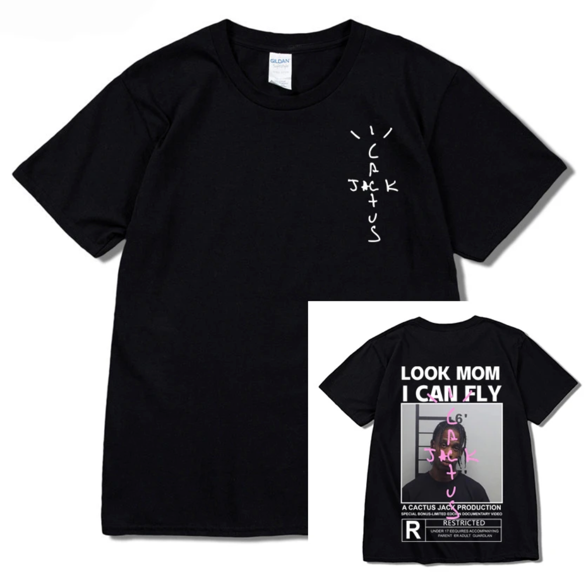 Travis Scott Look Mom I Can Fly Mugshot T Shirt Vintage Rap Wear